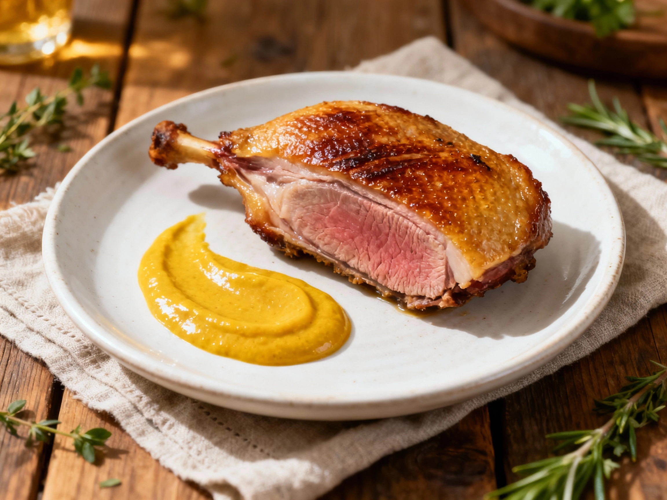 Pan-Seared Duck Breast with Mustard Sauce recipe | Recipe Deck